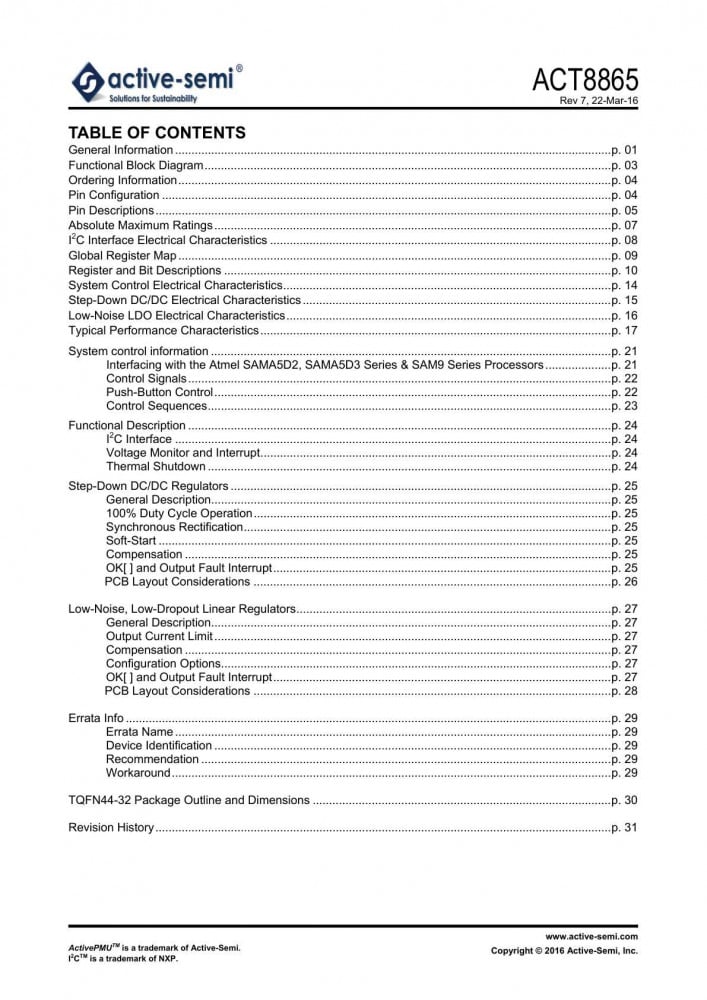 ACT8865 technical document page 2