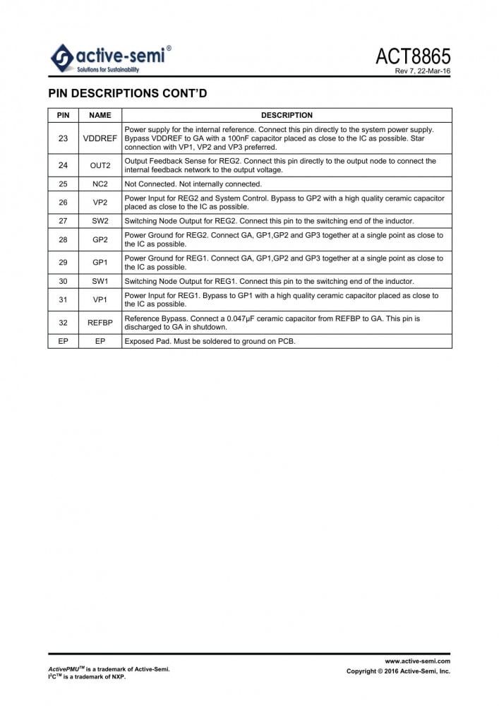 ACT8865 technical document page 6