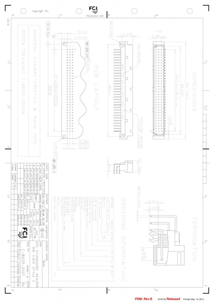 Amphenol 86093967113745ELF technical document preview