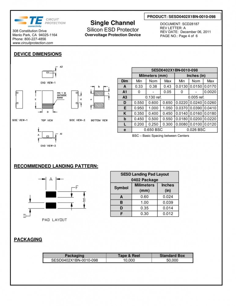 SESD0402X1BN-0010-098 datasheet page 4