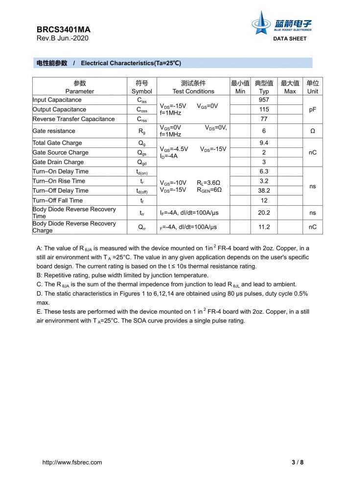 BRCS3401MA datasheet page 3