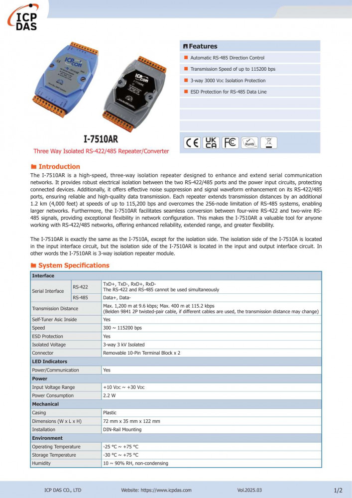 I-7510AR technical document page 1