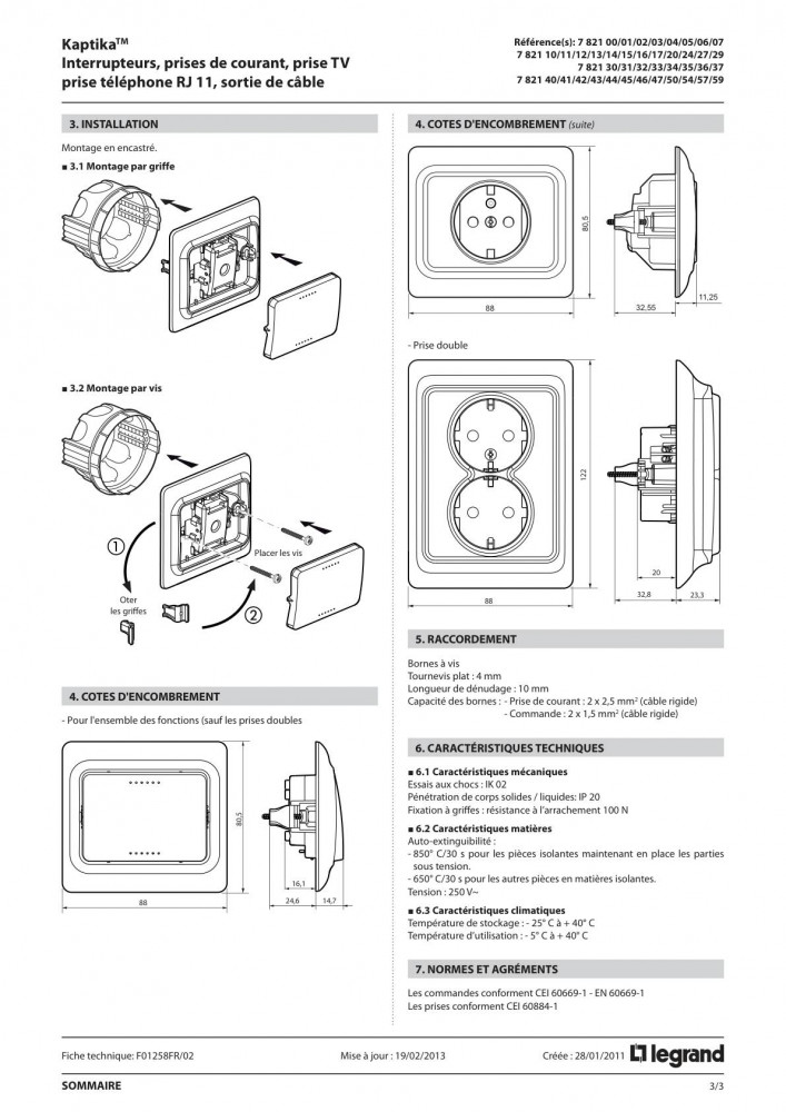 Legrand Kaptika technical documentation, page 3