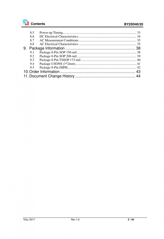 BY25D40ASOIG(T) datasheet page 3
