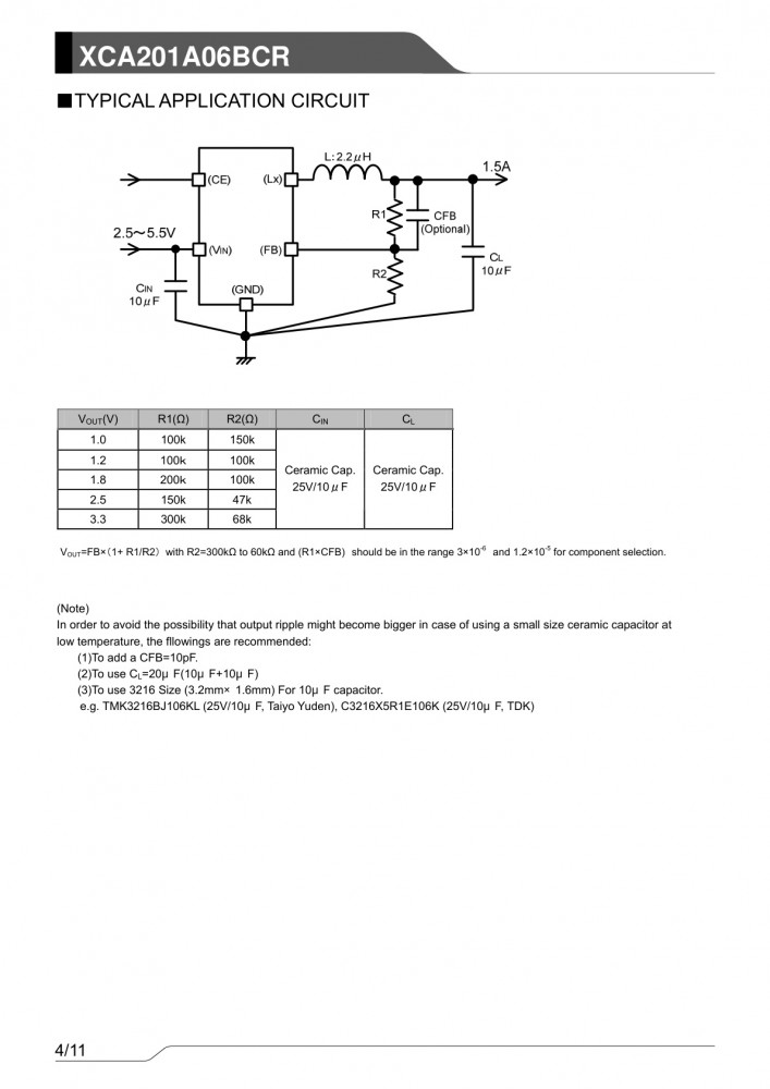 XCA201A06BCR datasheet page 4