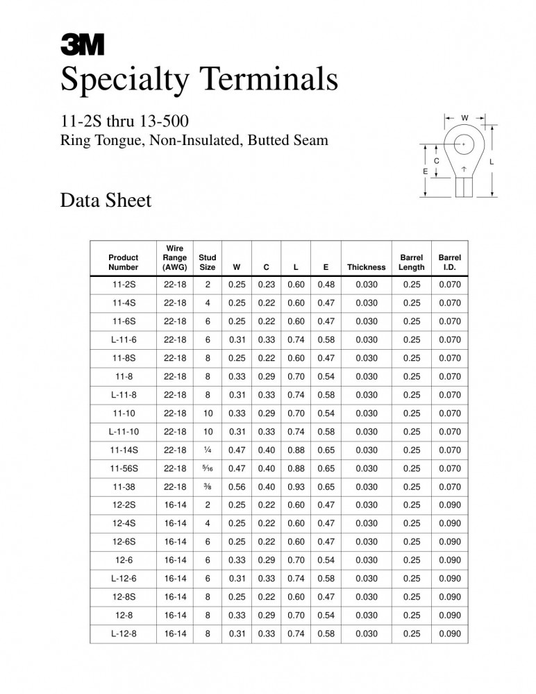 3M Specialty Terminals datasheet page 1