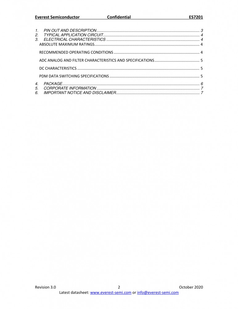 ES7201 datasheet page 2