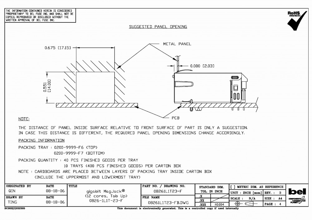 Bel Fuse 0826-1L1T-23-F technical document page 3
