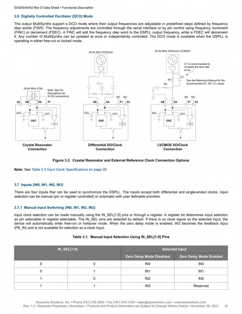 Si5345 Rev D datasheet page 10