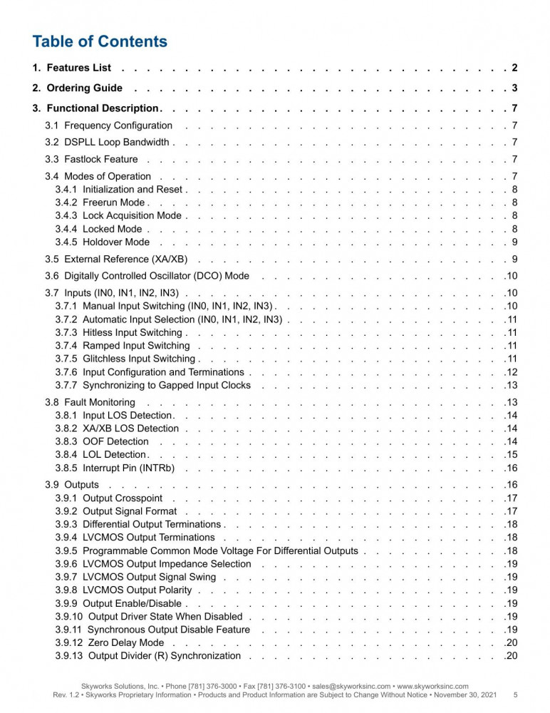 Si5345 Rev D datasheet page 5