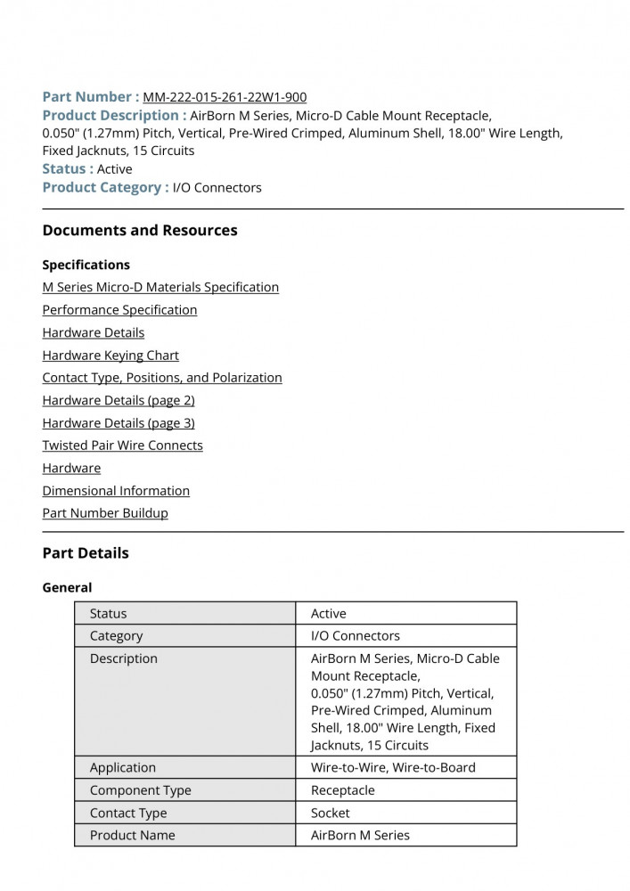Product technical document image, page 1