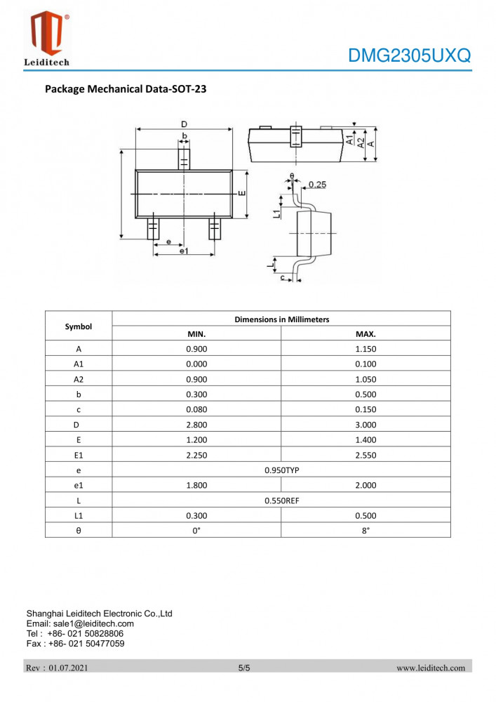 DMG2305UXQ datasheet page 5