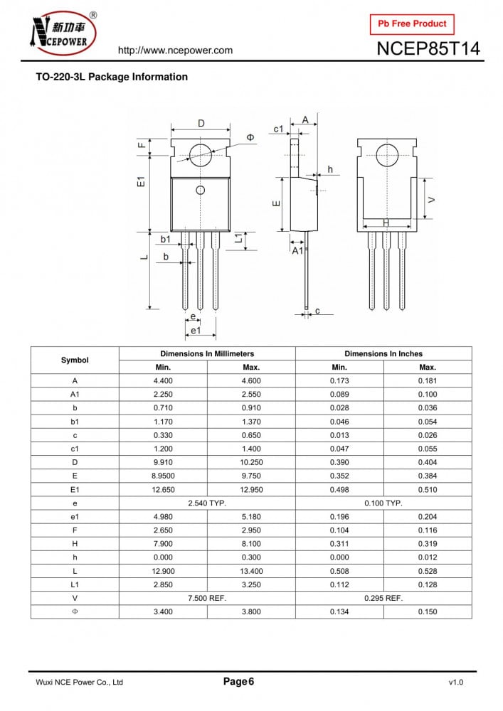 NCEP85T14 datasheet page 6