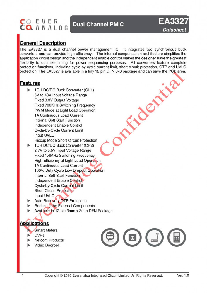 EA3327DFR datasheet page 1