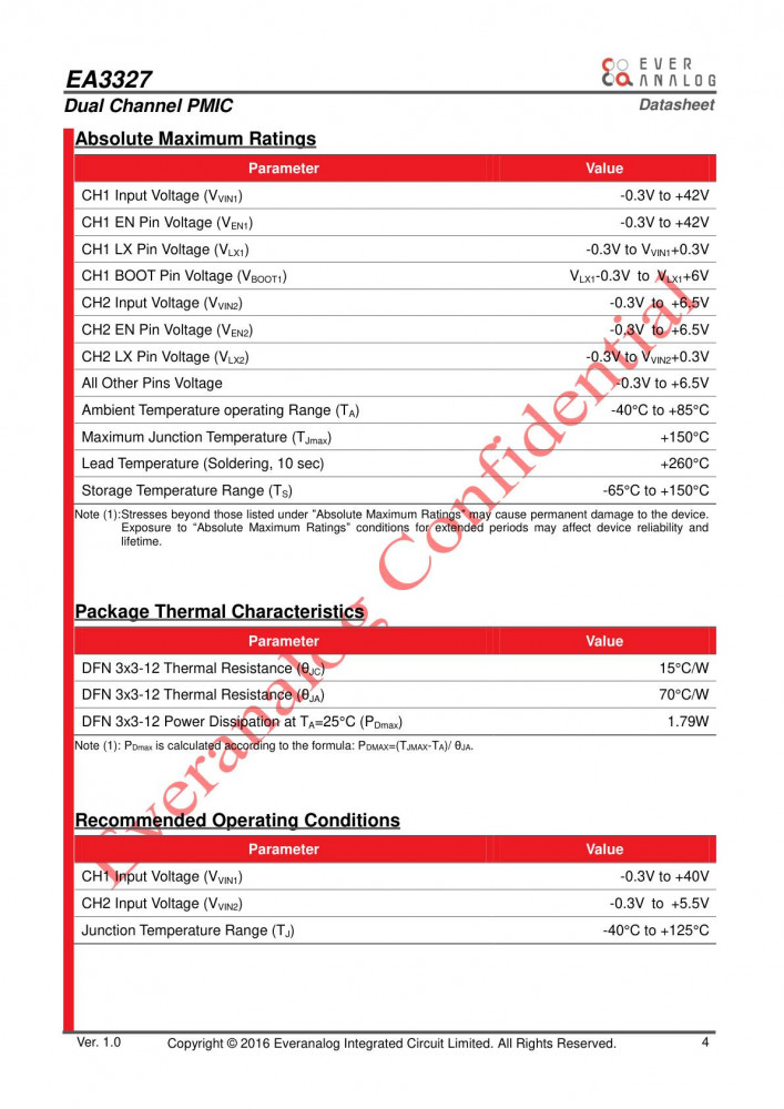 EA3327DFR datasheet page 4