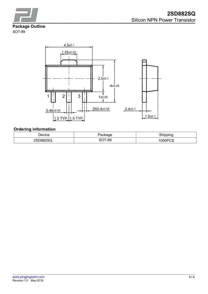 2SD882SQ-P datasheet page 3