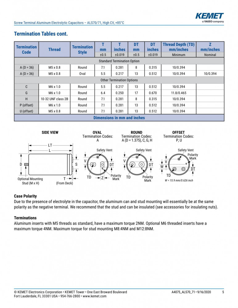 KEMET ALS70/71 datasheet page 5