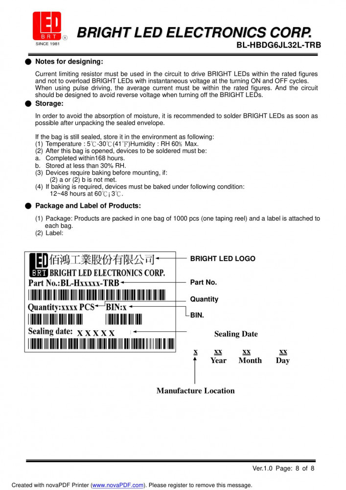 BL-HBDG6JL32L-TRB technical document page 8
