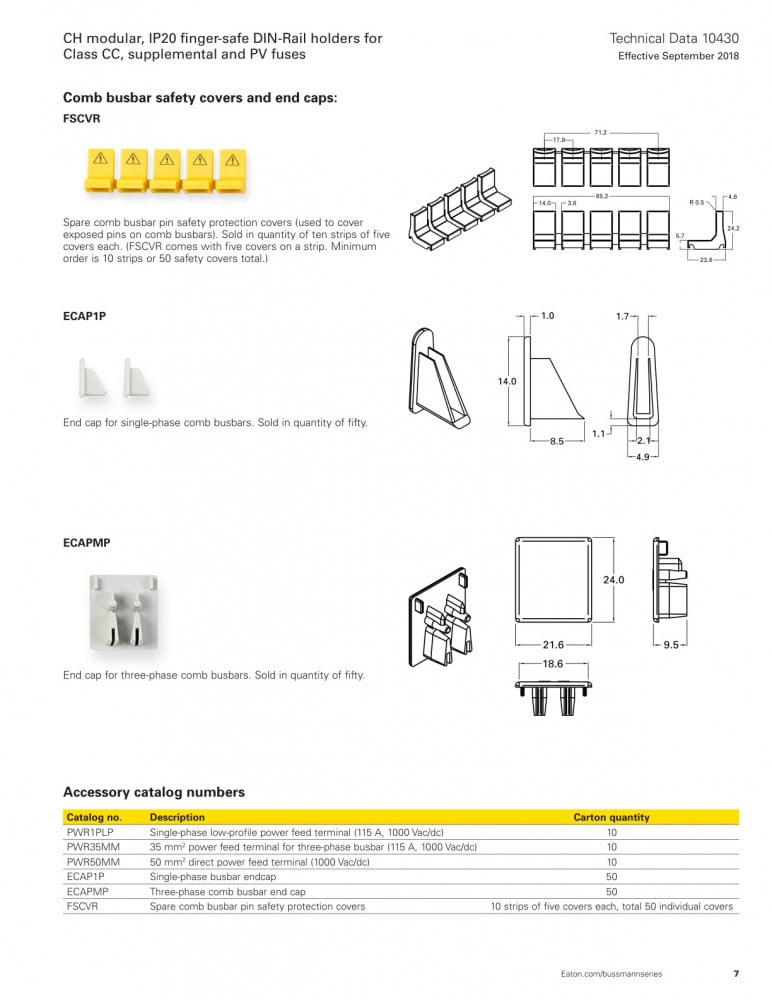 Eaton CH modular fuse holder datasheet page 7