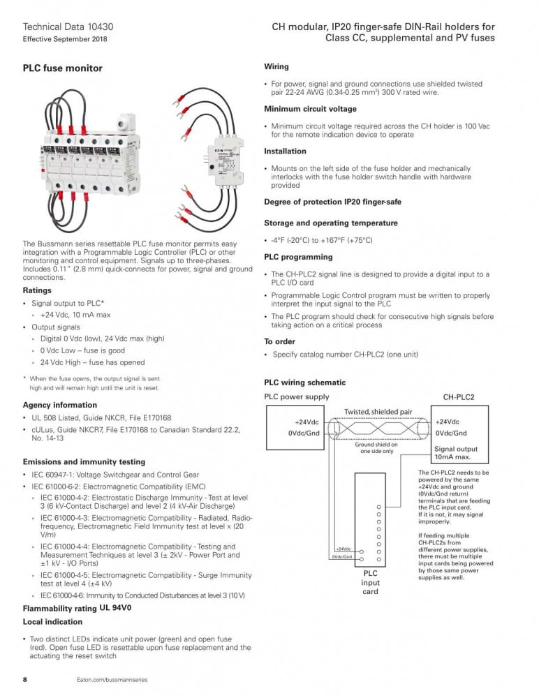 Eaton CH modular fuse holder datasheet page 8