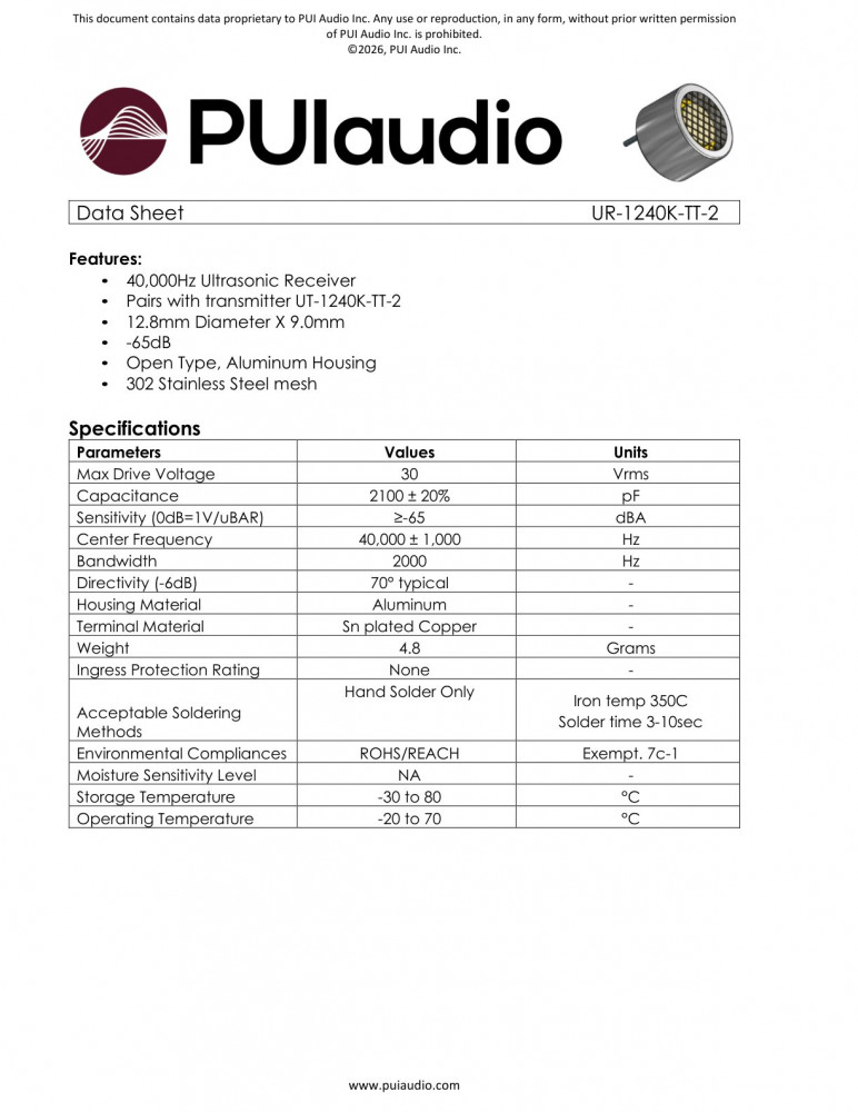 UR-1240K-TT-2 datasheet page 1