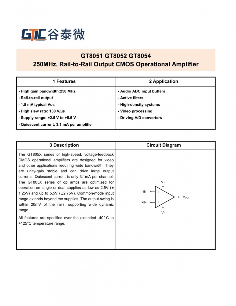 GT8052P8 datasheet page 1