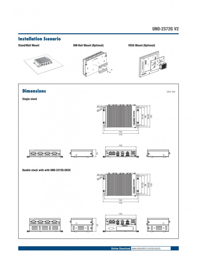 UNO-2372G V2 technical document page 2