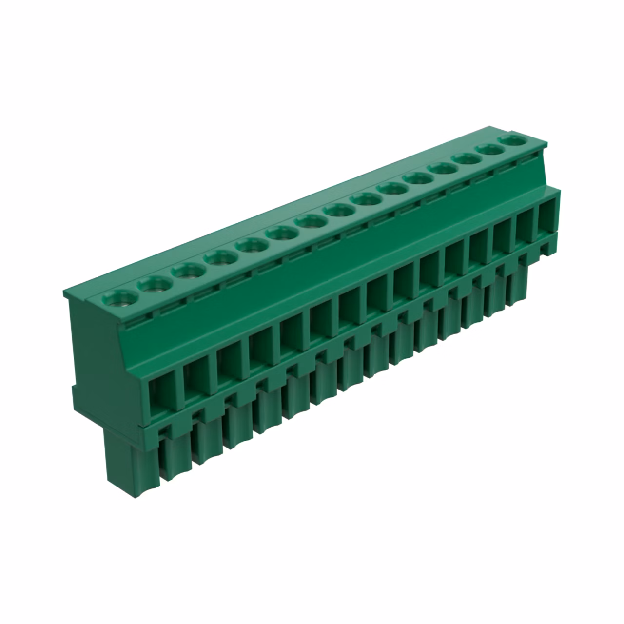 3.81mm Pitch Eurostyle Vertical Plug, with Standard Imprinting, Rear Wire Entry, Green Housing, 15 Circuits for sale