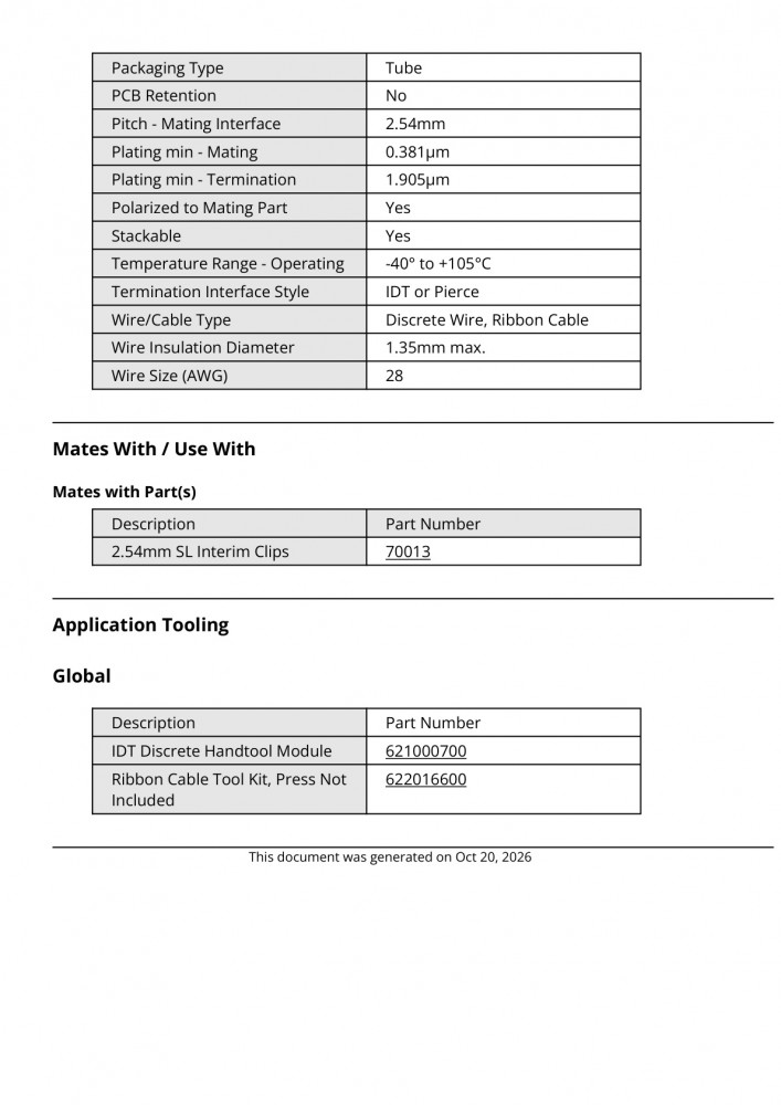 MOLEX SL product specification page 3