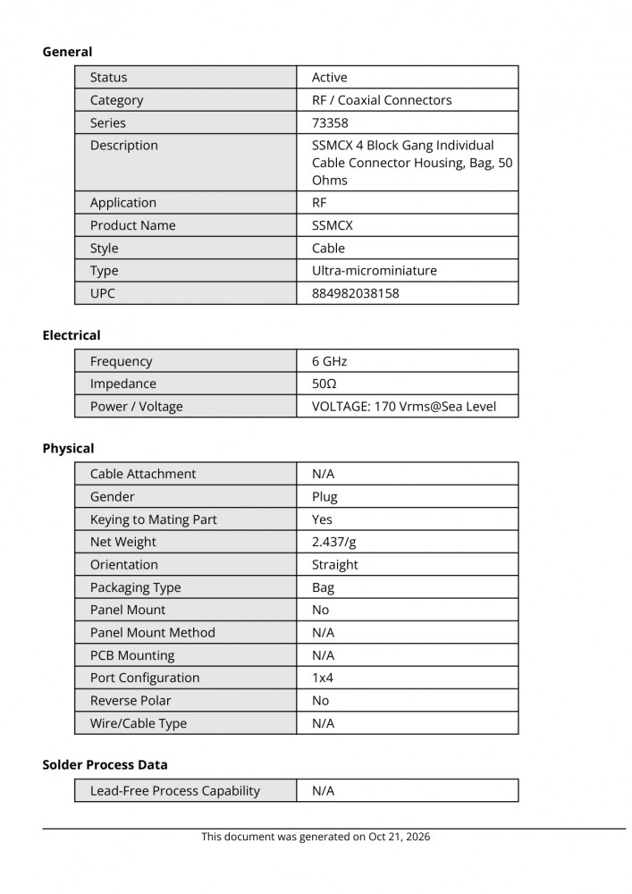 Technical document image 2 for MOLEX 733580230
