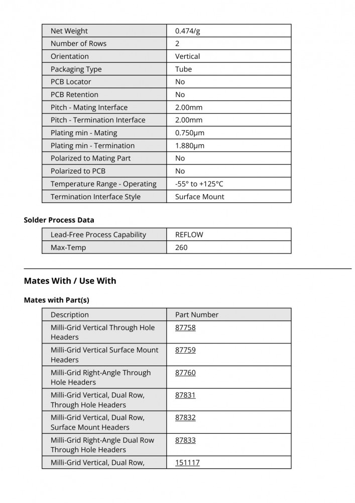 Technical document page 3 for MOLEX 791091058
