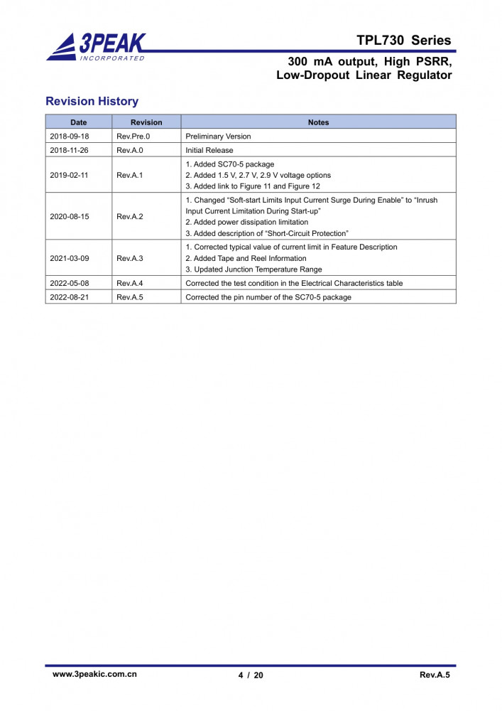 TPL730 datasheet page 4