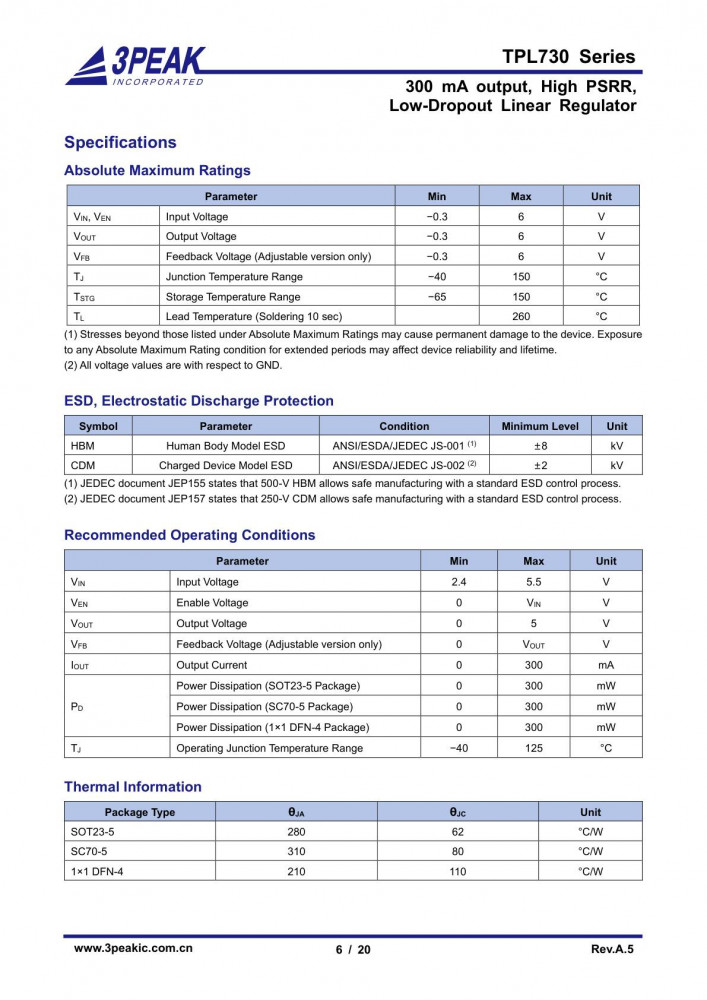 TPL730 datasheet page 6