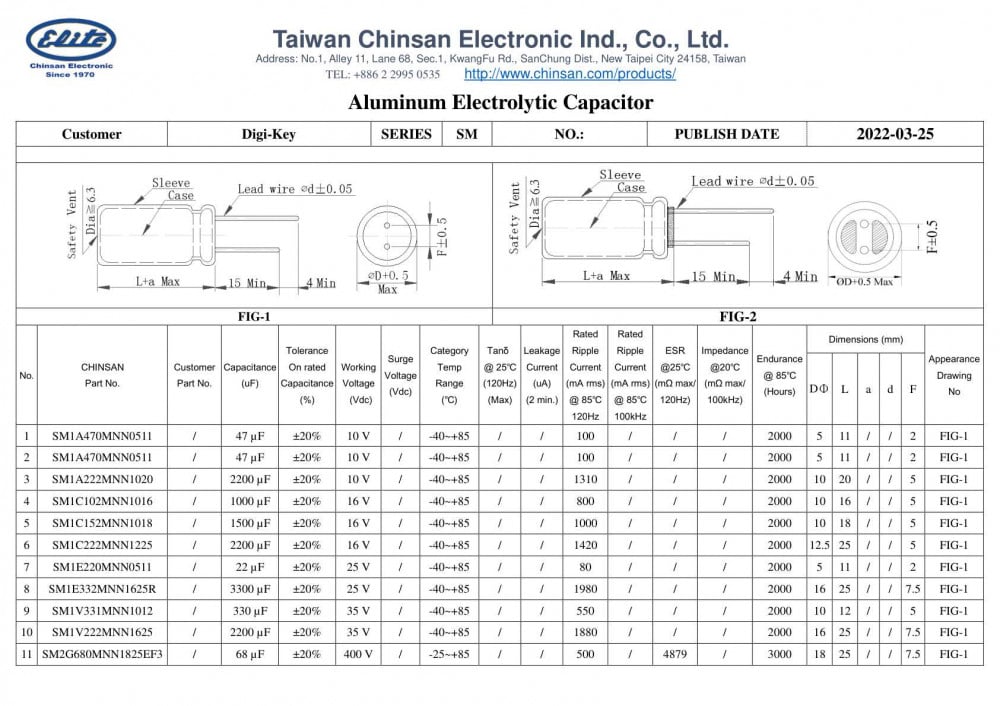 Chinsan SM series datasheet page 2