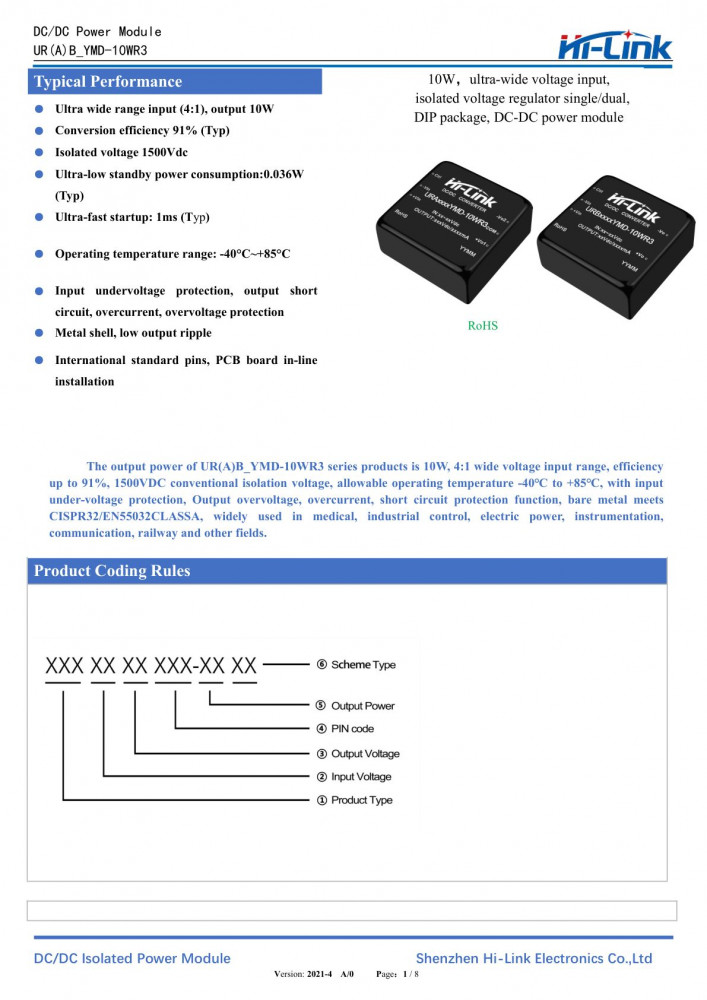 URB2405YMD-10WR3 datasheet page 1