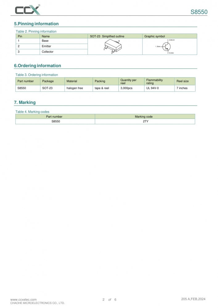 S8550 datasheet page 2