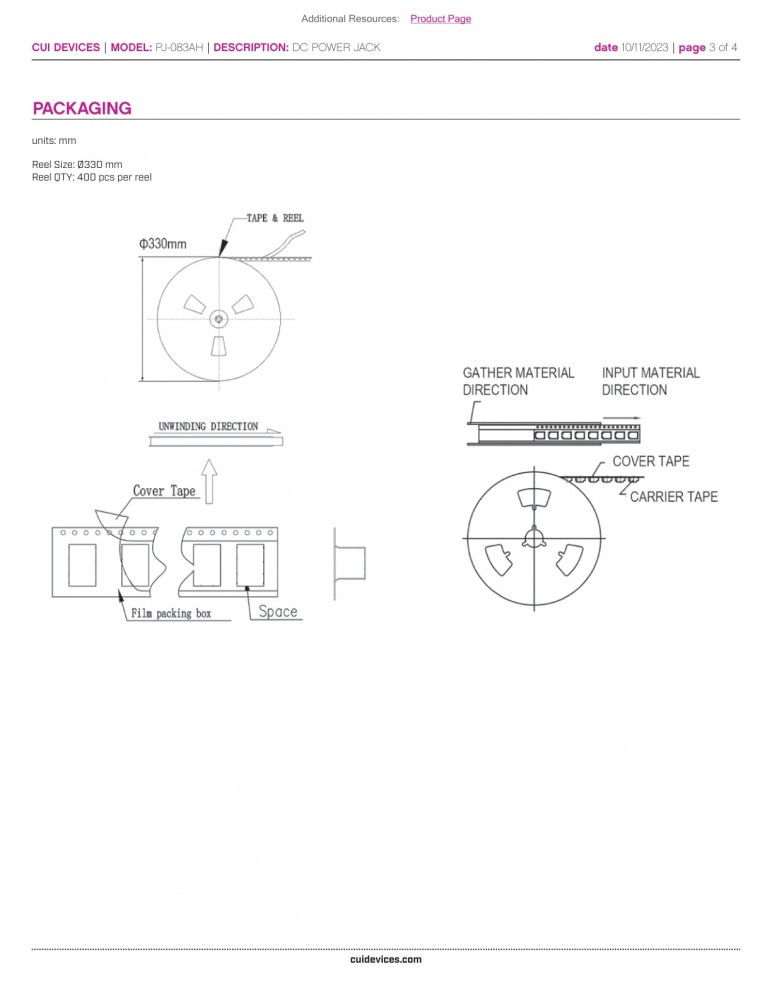 PJ-083AH technical document page 3
