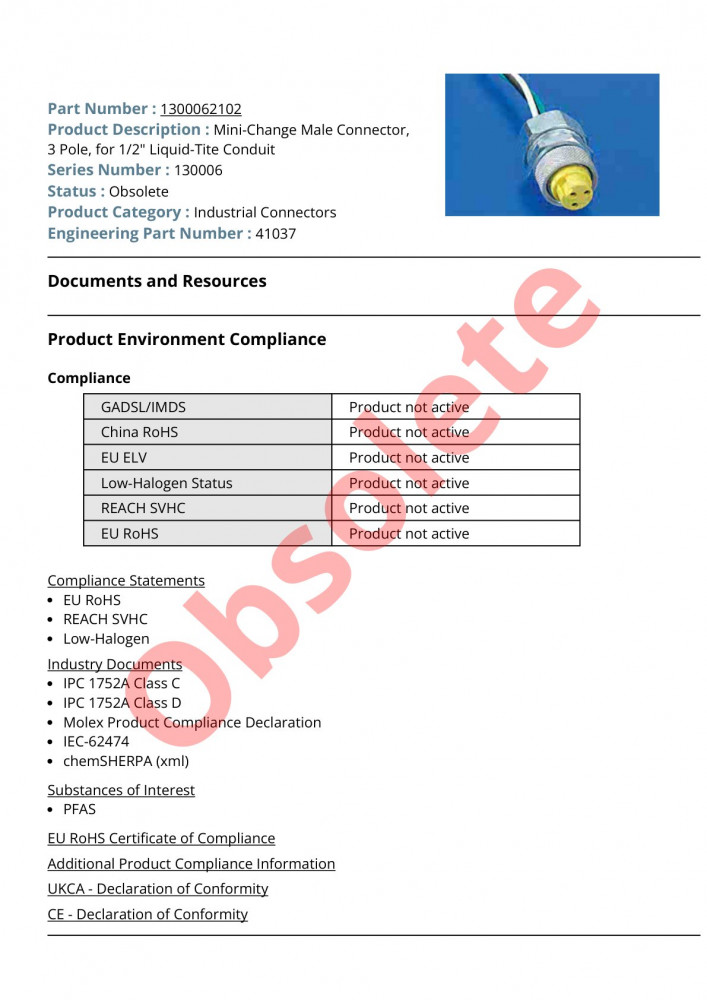 Technical document image 1 for MOLEX 1300062102