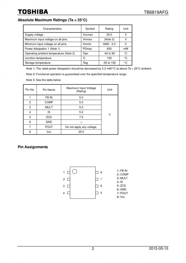 TB6819AFG datasheet page 2
