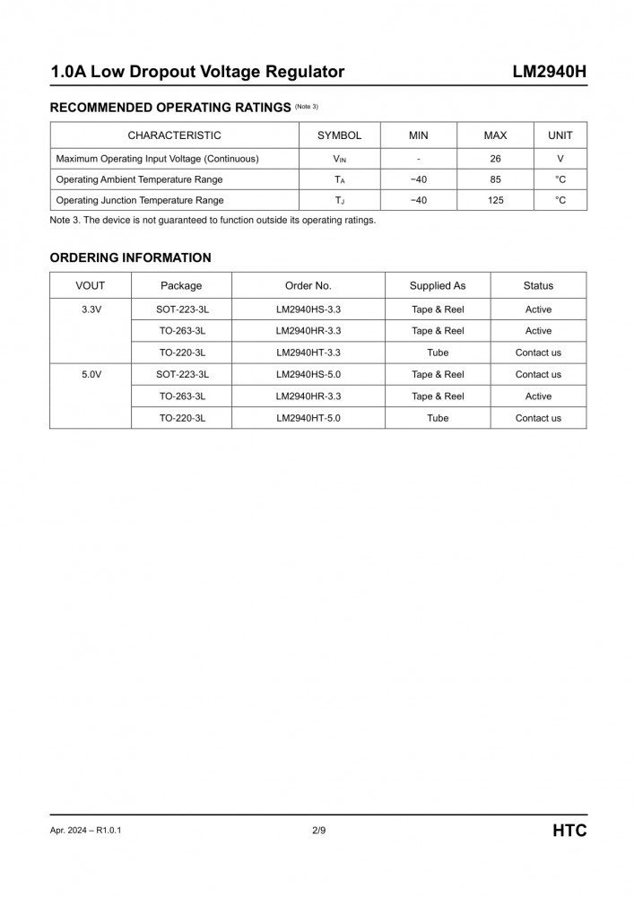 LM2940H technical document page 2