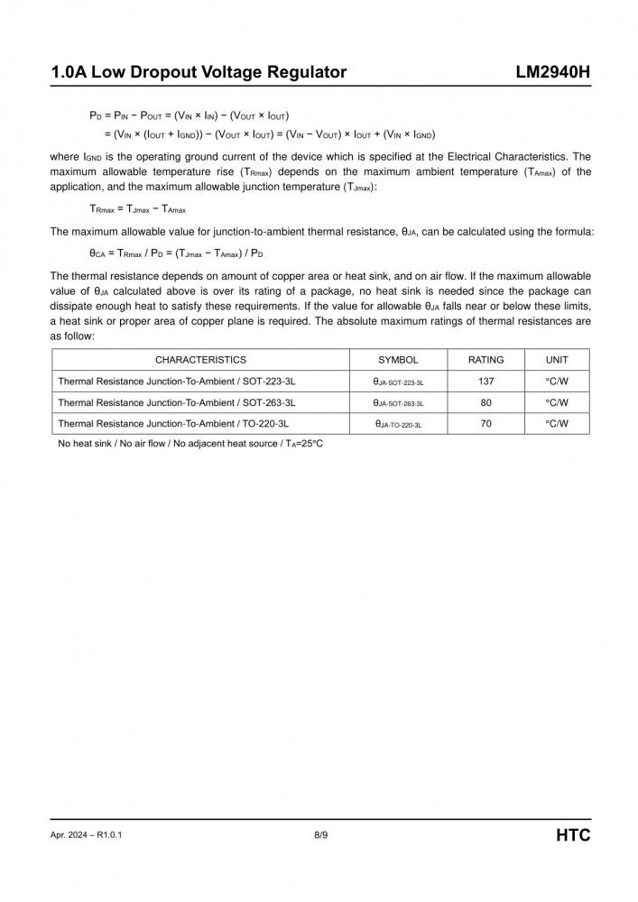 LM2940H technical document page 8