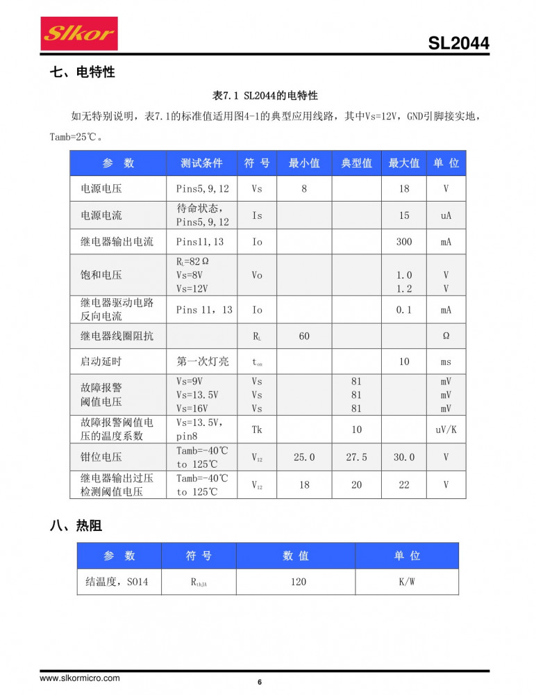 SL2044 datasheet page 6