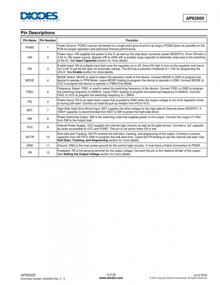 AP62600 technical document page 3