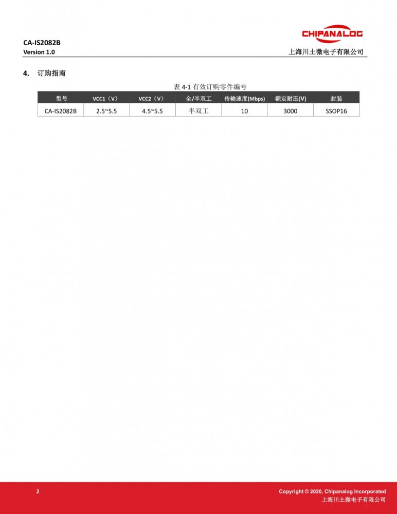 CA-IS2082B datasheet page 2