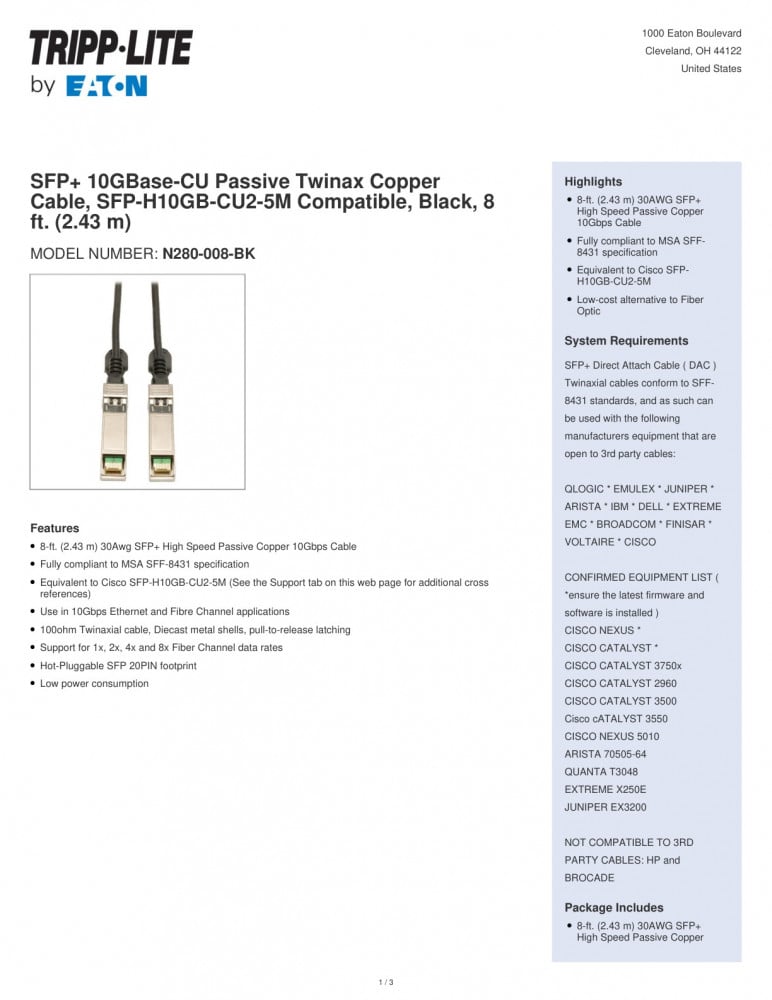 N280-008-BK technical document page 1