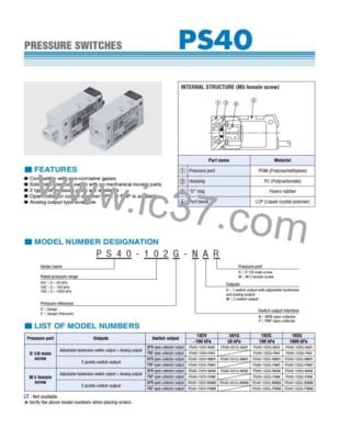Nidec PS40-102V-PAM Industrial Pressure Sensor Transducer