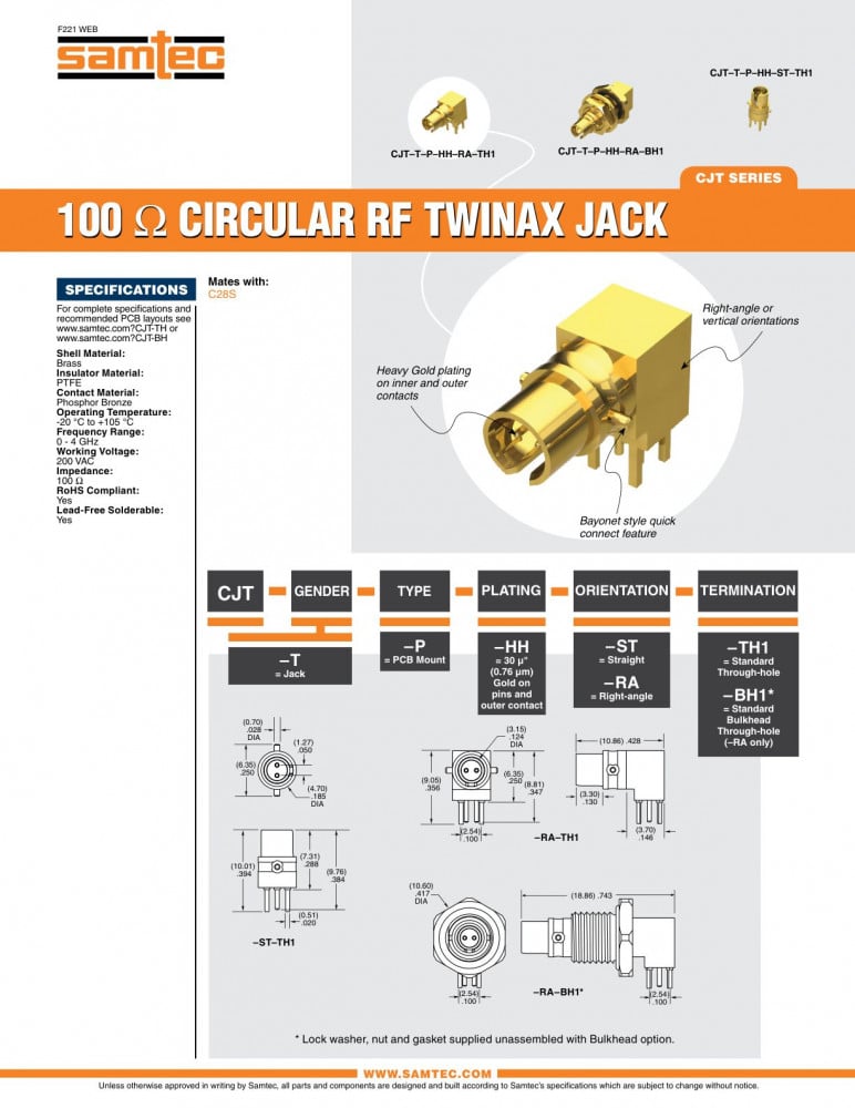 Samtec CJT-T-P-HH-RA-TH1 technical document