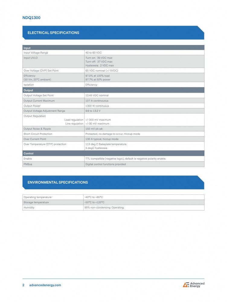 NDQ1300 series technical document page 2