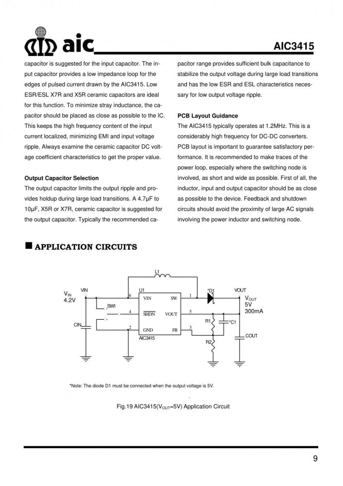 AIC3415 datasheet page 9