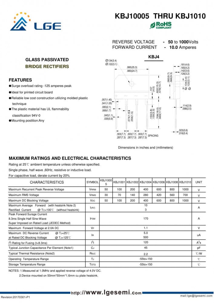 LGE KBJ1008 datasheet page 1